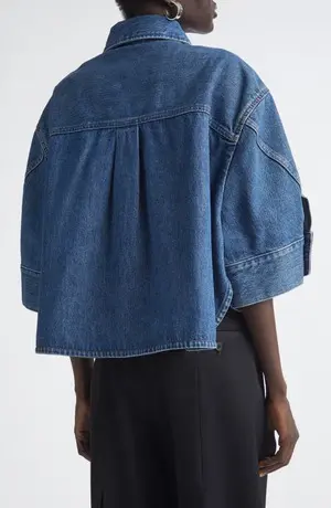 Givenchy Cocoon Crop Denim Shirt Jacket
