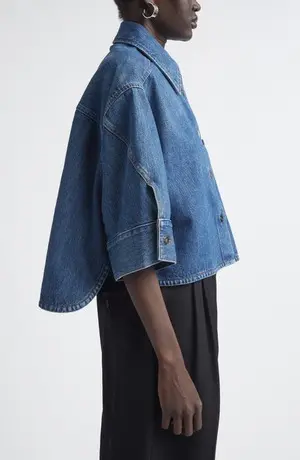Givenchy Cocoon Crop Denim Shirt Jacket