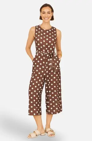 YUMI Polka Dot Culotte Jumpsuit