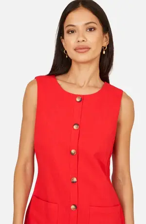 YUMI Button Detail Shift Dress