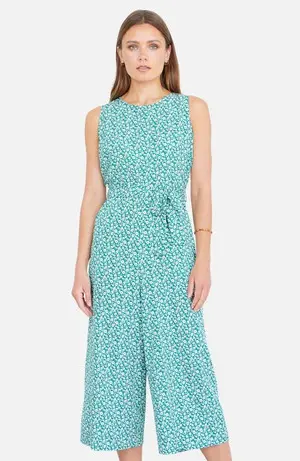 YUMI Ditsy Culotte Jumpsuit - Green