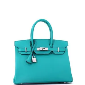 Hermès Birkin Handbag Epsom With Palladium Hardware 30 - Blue