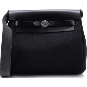 Hermès Herbag Zip Toile And Leather 20 - Black