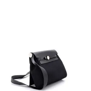 Hermès Herbag Zip Toile And Leather 20 - Black