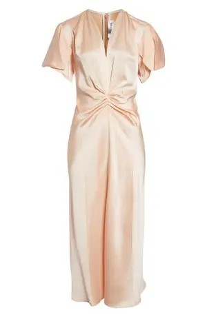 Victoria Beckham Eve Ruched Satin Trumpet Dress