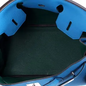Hermès Birkin Handbag Verso Togo With Palladium Hardware 30 - Blue