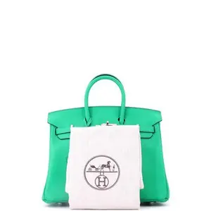 Hermès Birkin Handbag 25 Green Swift With Palladium Hardware - Menthe