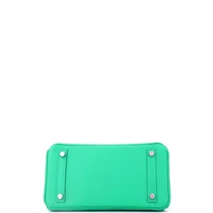 Hermès Birkin Handbag 25 Green Swift With Palladium Hardware - Menthe