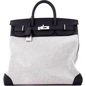 HERMÈS HAC Birkin Bag Criss Cross Toile And Evercolor 40