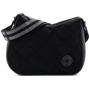 Hermès Horseback Shoulder Bag Woolycot Canvas And Leather
