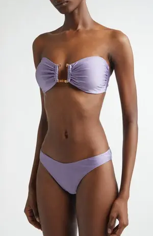 Zimmermann Indra Hardware Bandeau Two-piece Swimsuit - Dusty Lilac