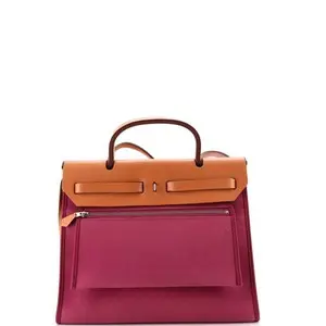 Hermès Herbag Zip Leather And Toile 31 - Tosca