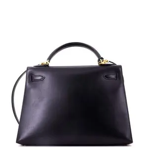 Hermès Kelly Handbag Box Calf Leather 32 - Black
