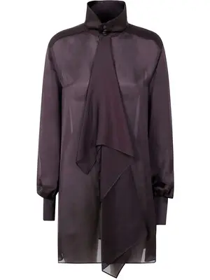 Sacai Satin Draped Dress - Brown