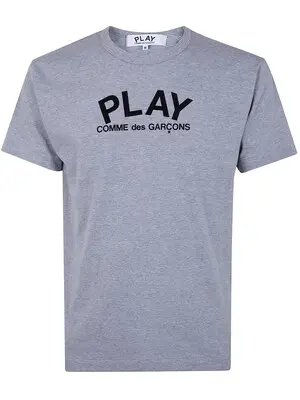 Play Comme Des Garcon COMME DES GARCONS PLAY Logo Print T-Shirt Gray