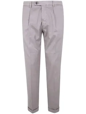 MICHAEL COAL Linen Classic Trousers - Gray