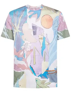Paul Smith Collage" Print Tshirt - Blue