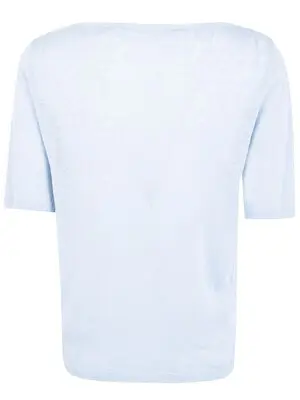 Majestic International Linen Boat Neck Sweater - Blue