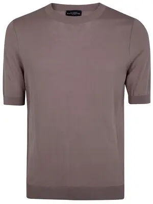BALLANTYNE Short Sleeve Pullover - Beige