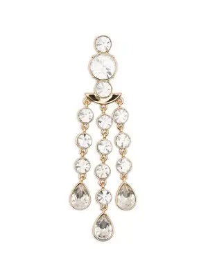 SELF-PORTRAIT Gold Crystal Droplet Earrings - Metallic