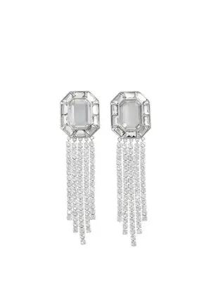 SELF-PORTRAIT Crystal Droplet Earrings - Metallic