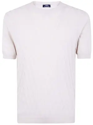 BARBA NAPOLI Embroidered Round Neck Sweater - Beige