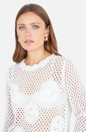 YUMI Crochet Floral Jumper
