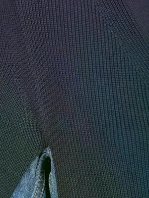 Sacai Panelled Denim-knit Cardigan