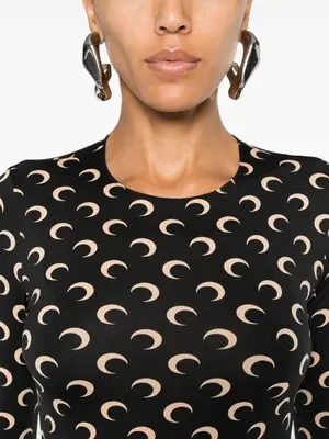 MARINE SERRE Moon Longsleeves Top - Black