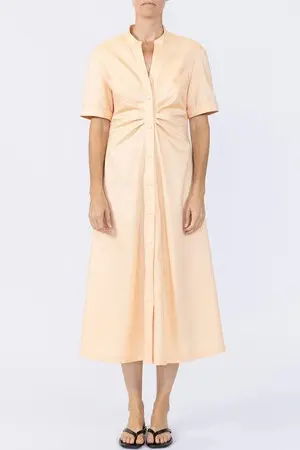 CALLAS MILANO Noor Short Sleeve Shirt Dress - Orange