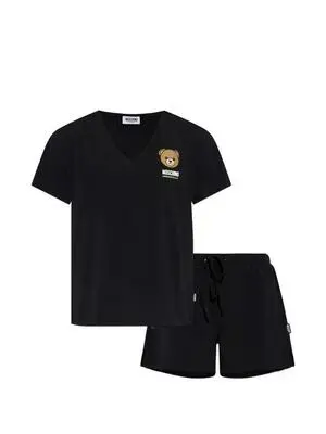 Moschino Two-piece Pajamas Logo Set