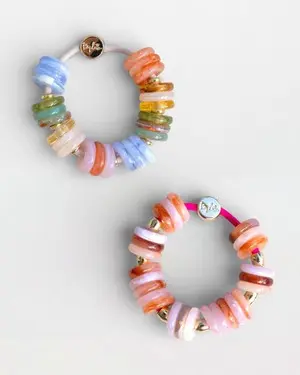 BY LILLA Garden Party & Peonies Hair Ties Set Of Two - Multi