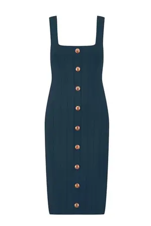 THE NOLI SHOP Helena Button Dress - Ocean