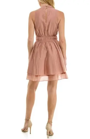 SOCIALITE V-neck Tiered Minidress - Macaroon