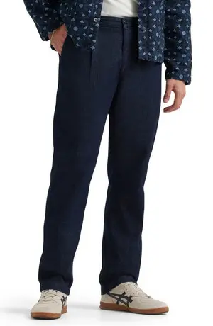 LEEM Relaxed Pleated Straight Leg Jeans - Rinse