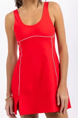 FORE-TÉ CLUB ATTIRE Amelia Athletic Dress - Cherry