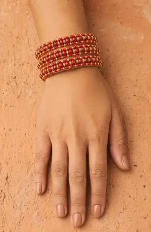 Deepa Gurnani Inana Bracelet - Red