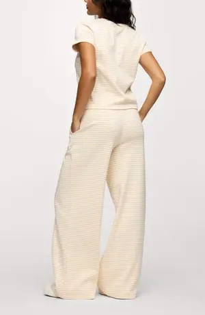 NUUDS Stripe Stretch Cotton Top & Pants Set - Lemon Stripe
