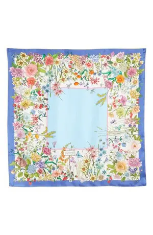 Echo Summer Bounty Series Silk Square Scarf - Blue Multi