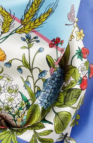 Echo Summer Bounty Series Silk Square Scarf - Blue Multi