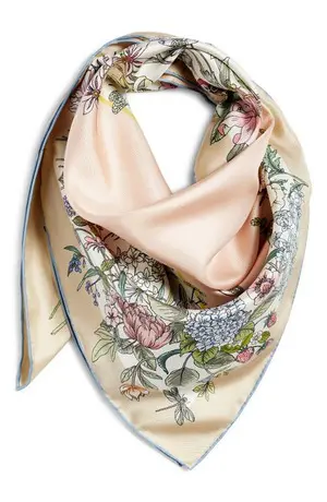 Echo Summer Bounty Series Silk Square Scarf - Pebble