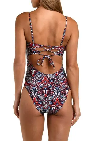 SUNSHINE 79 Paisley Print One-piece Swimsuit - Blue Multi