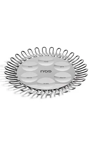 ANNA NEW YORK Coluna Dual Seder Plate - Silver