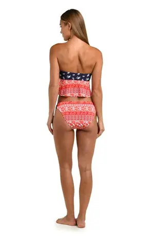 SUNSHINE 79 Flowers & Stripes Halter Bandeau Tankini Top