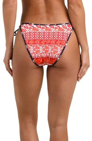SUNSHINE 79 Flowers & Stripes Reversible Bikini Bottom - Red Multi