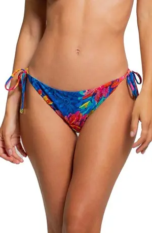 Cosita Linda American Fit Side Tie Bikini Bottoms - Blue Multi