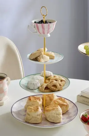 MACKENZIE-CHILDS Wonderland Three Tier Sweet Stand