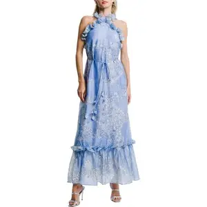 CIEBON Floral Halter Neck Maxi Dress