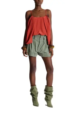 Balmain Draped Silk Crepe Top
