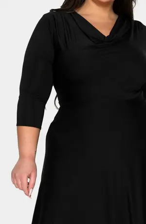 L I V D Amoretti Cowl Neck Flare Dress